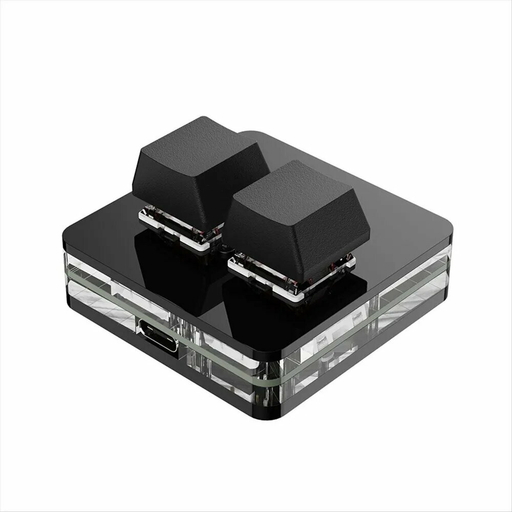 Миниклавиатура с 2 клавишами RGB Macro OSU для игровой работы, черный A