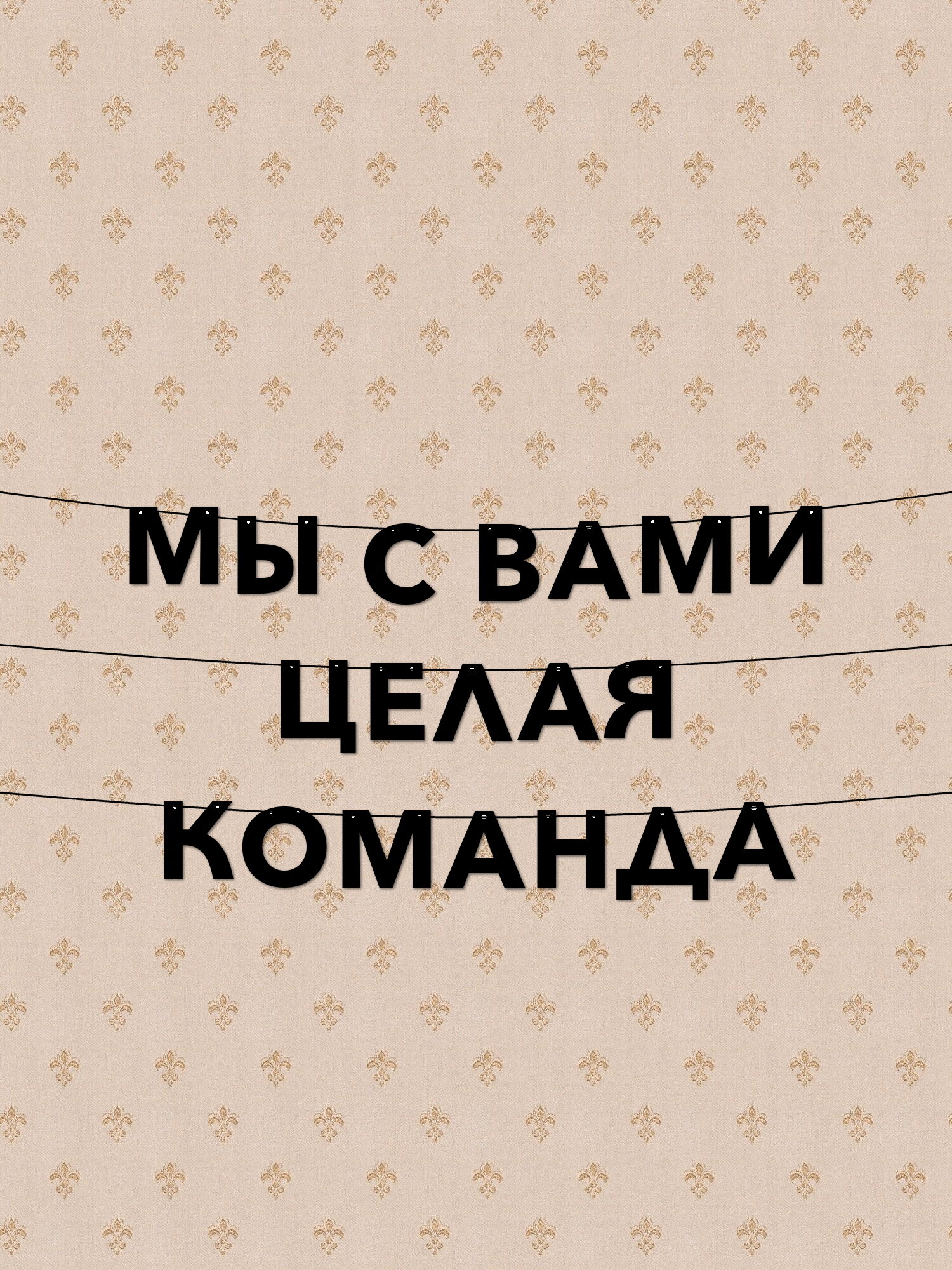 Гирлянда с надписью Мы с вами целая команда - Яркий декор для праздников и мероприятий, высота букв 10 см, толщина 1 мм, идеально подойдет для фотосессий и создания атмосферы!