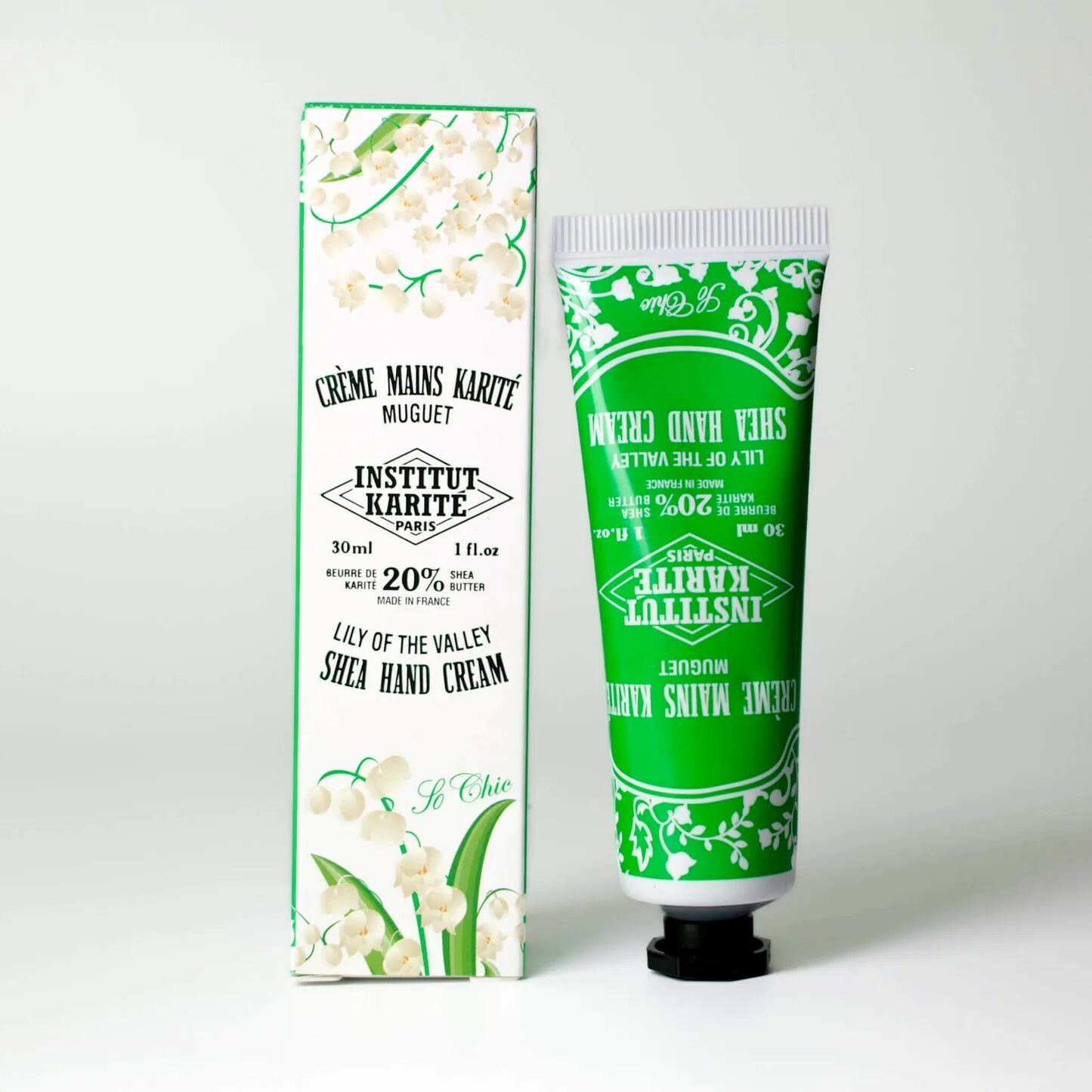 Institut Karite - Shea Hand Cream Lily of the Valley Крем для рук с маслом ши и ландышем 30 мл box