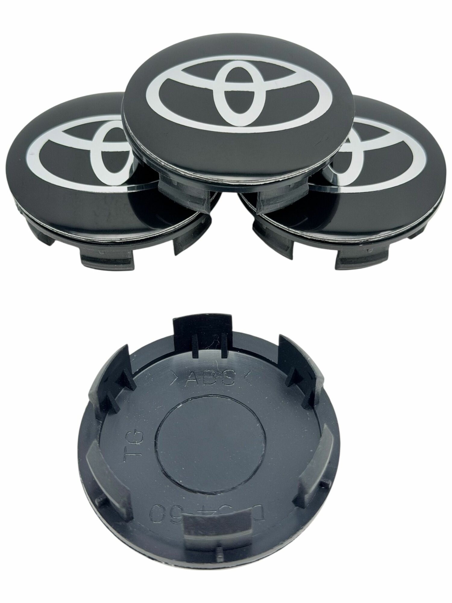 Колпачки заглушки на литые диски c логотипом TOY 60-54-13, 4 колпачка