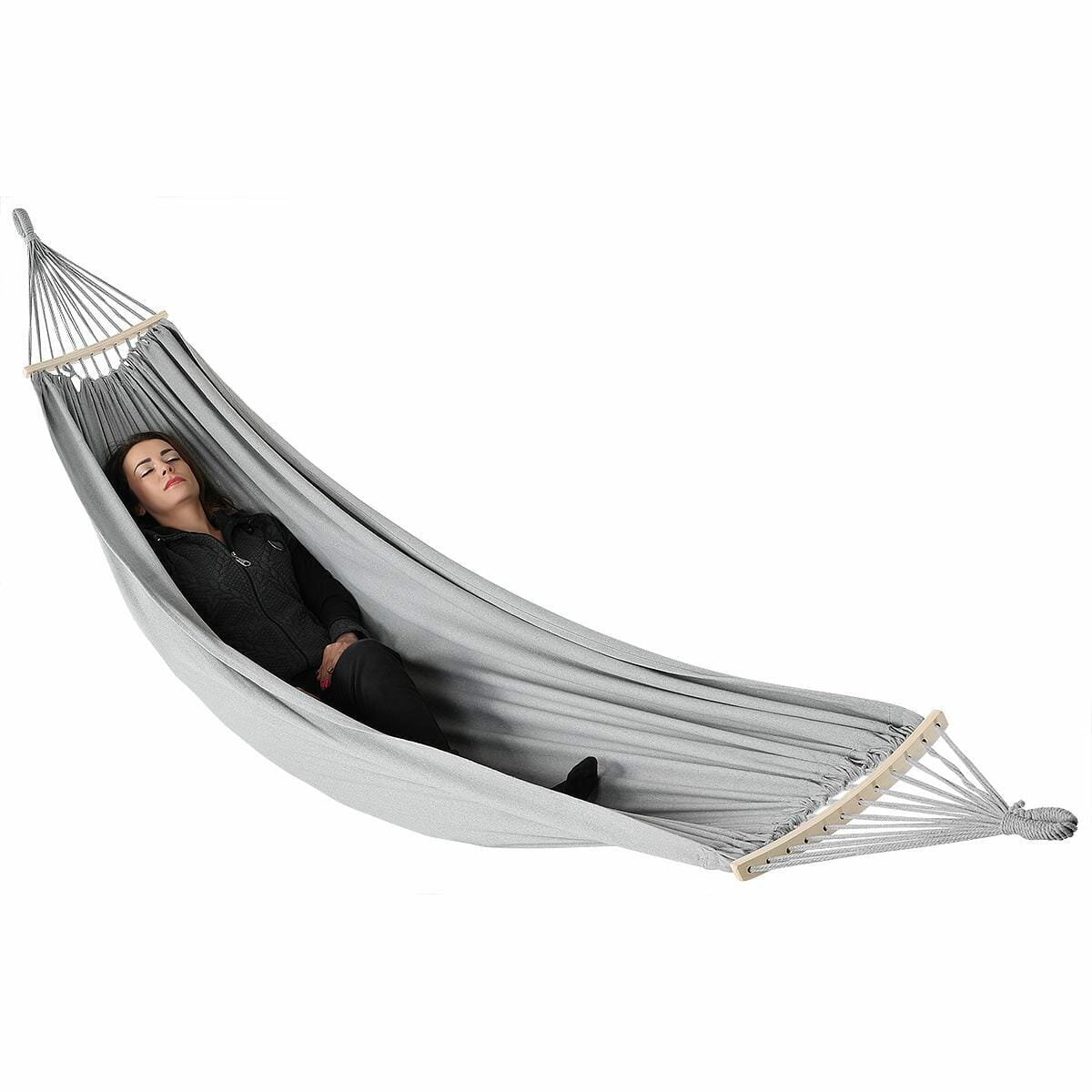 DECATHLON Гамак Royokamp 2-местный Luxe XXL 250x150см с перекладиной и чехлом, серый