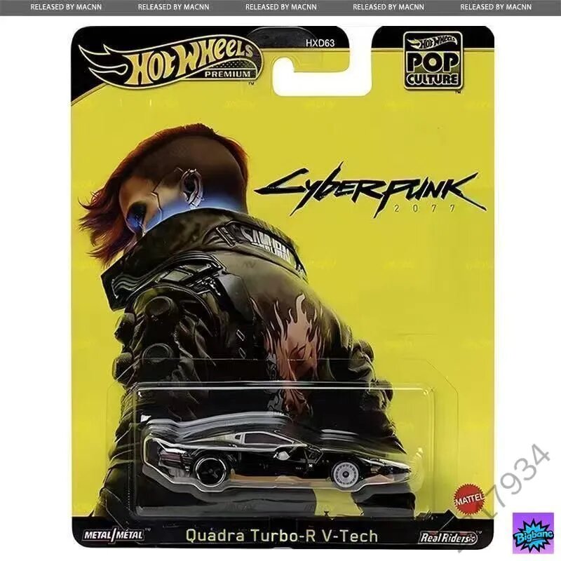 Игрушечная машинка Hot Wheels Quadra Turbo-R V-Tech Cyberpunk 2077 1/64 металл коллекционная — фото 1