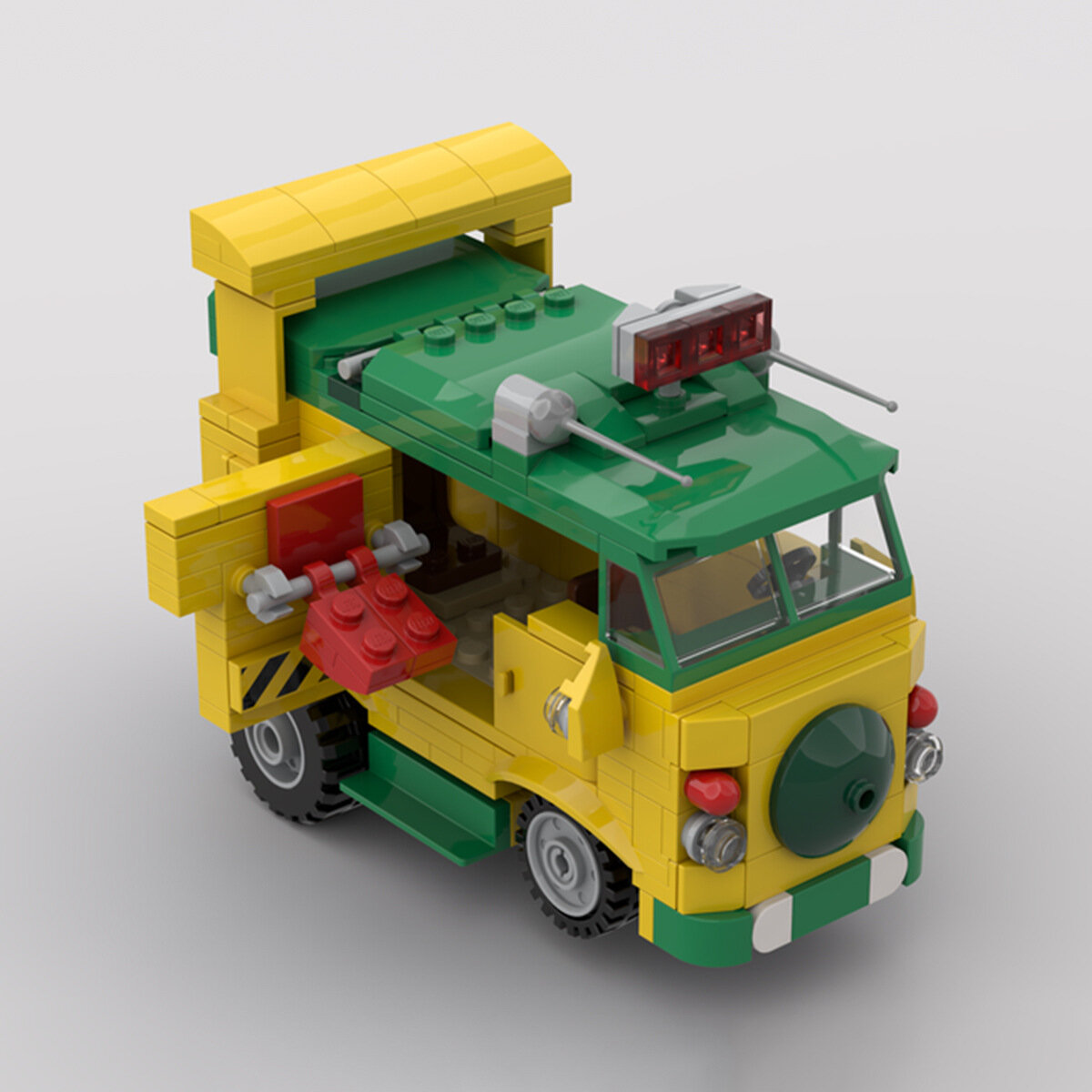 MOC Building Blocks 160324 Черепашки-ниндзя-подростки-мутанты, Дорожный фургон, Строительные блоки для сборки