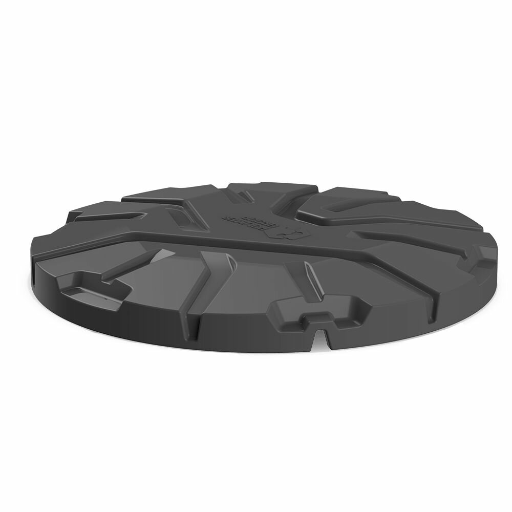 Крышка колодца Полимер-Групп Роса-2, ПВХ, черная, диаметр 126 см, высота 15 см