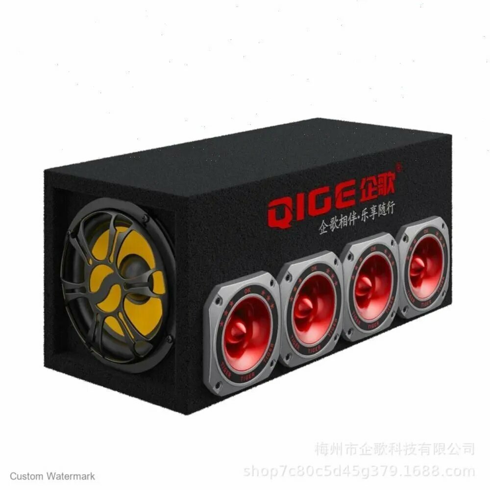 Активный сабвуфер для автомобиля 10 дюймов 150Вт, 2 низкочастотных динамика + 4 высокочастотных, Bluetooth 5.3, поддержка USB/TF/AUX, питание 100-240В/12В/24В