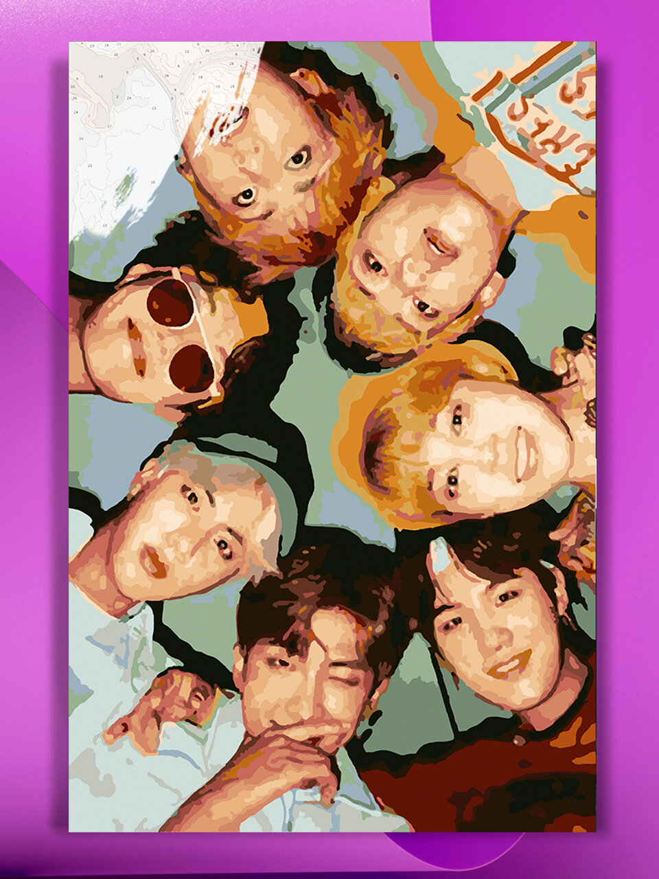 Картина по номерам на холсте BTS - Вид снизу, 40 х 60 см