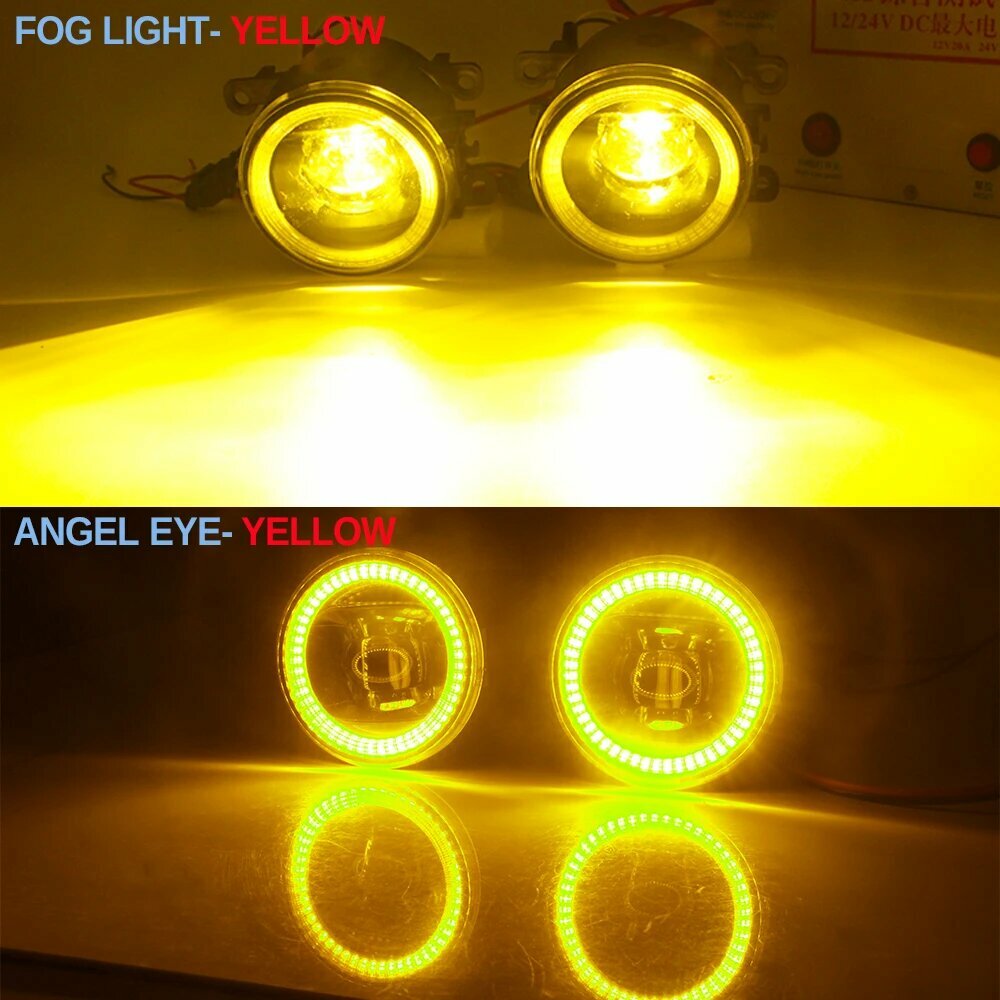 2 х Противотуманные фары Дневные Фары Светильник светодиодный Ангел глаз DRL Yellow and Yellow