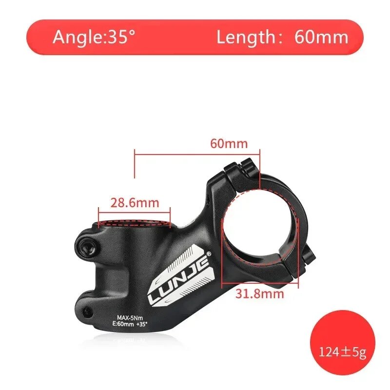 LUNJE Вынос руля MTB 31.8 мм 10/17/25/35 градусов 60/70/80/90/100/110 мм 35Degree-60mm