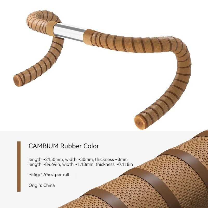 Brooks винтажная кожаная лента для руля Коричневый, Natural rubber