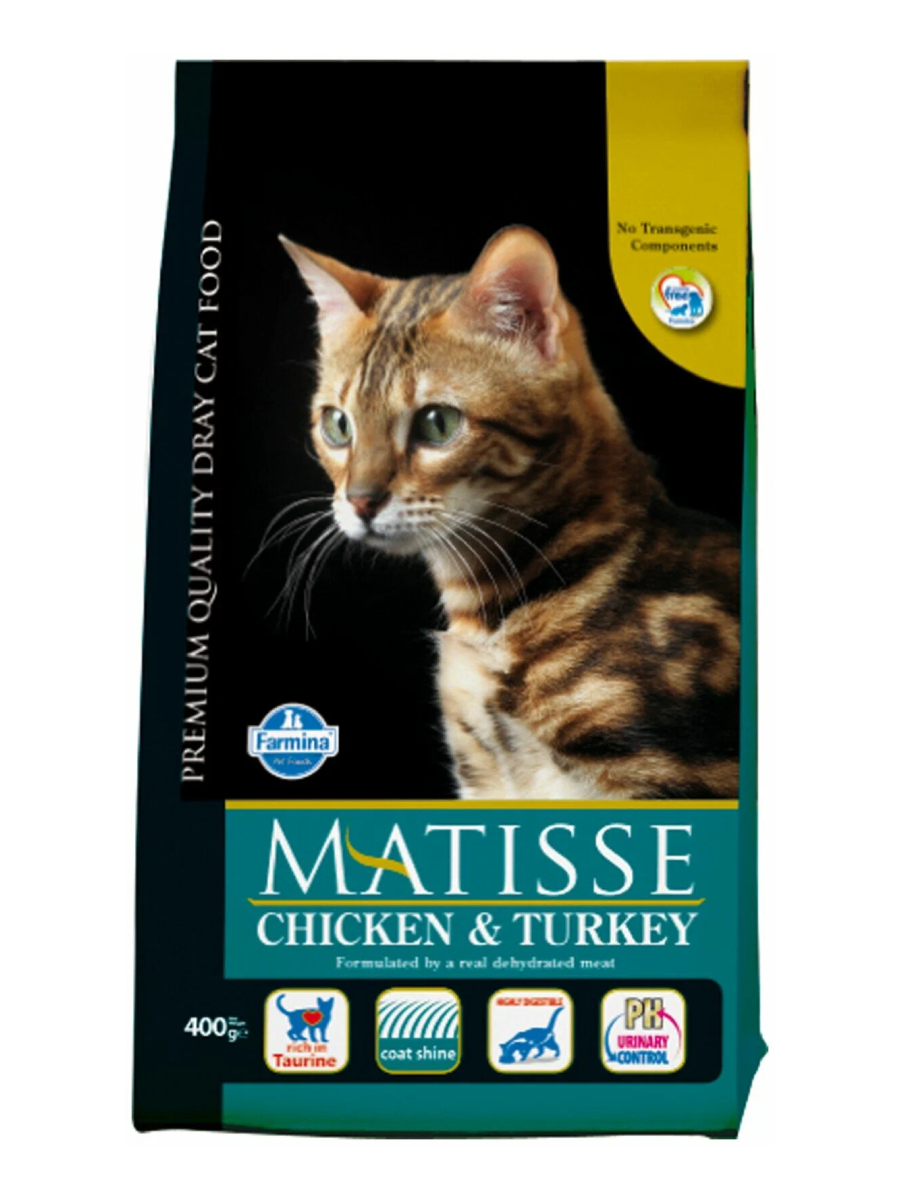 Сухой корм Farmina Matisse (Фармина) для взрослых кошек, курица с индейкой, 0.4 кг