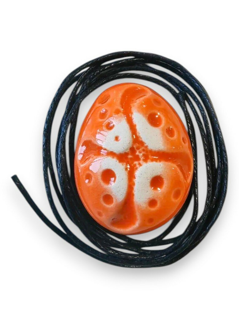 Аромакулон керамический со шнурком морской камень, оранжевый, 1 шт.