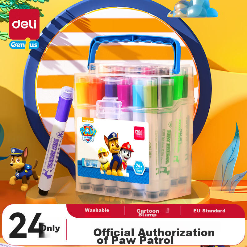 24-цветные водные маркеры Paw Patrol для детей 3-6 лет творческий набор для рисования Цвет：24-цветные водные маркеры с