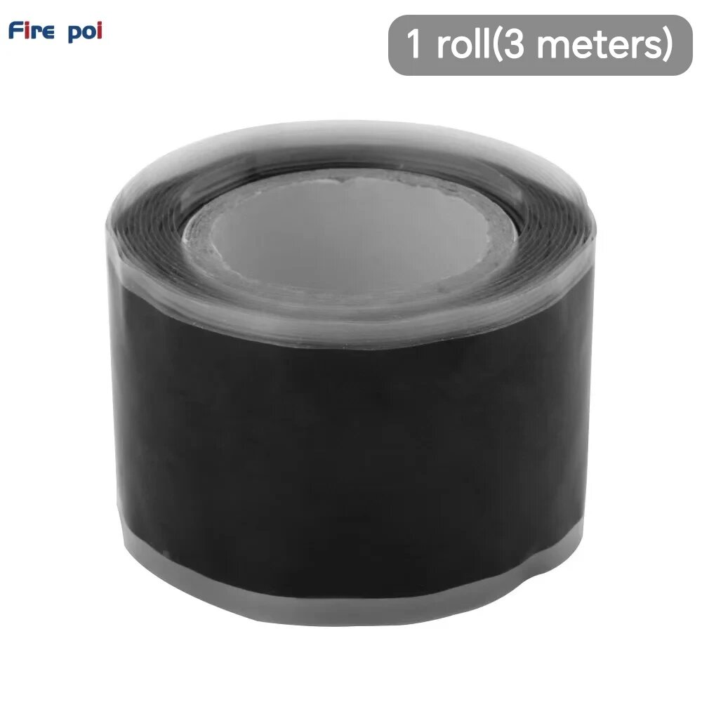 Силиконовая лента для фитнеса Fire Pol, Black, 3 метра