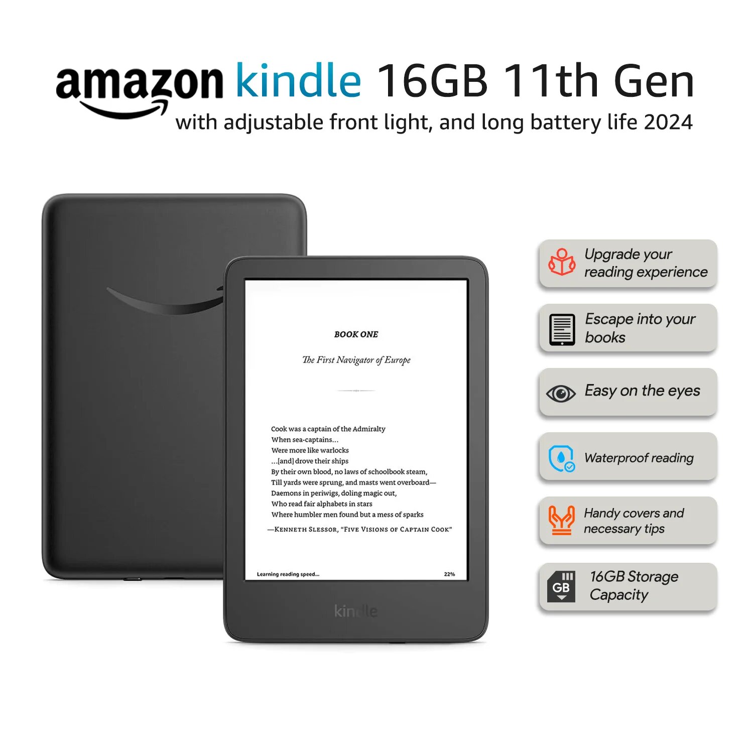 Электронная книга Amazon Kindle 11 2024 16Gb (с рекламой) Черный | Black