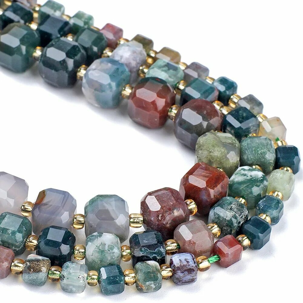 Бусины из камня индийский агат 8-8,5мм граненые квадратные бусины в форме куба 37см