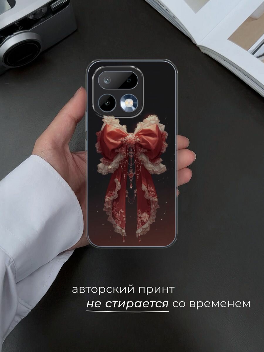 Чехол на Realme 16 Pro / Реалме 16 Про с принтом Красный бант аниме — фото 1