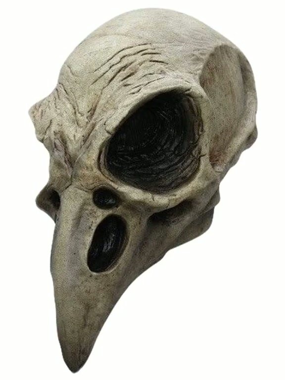 Маска Ghoulish "Череп Вороны", хэллоуинская, на Хэллоуин, серая, серебристая — фото 1