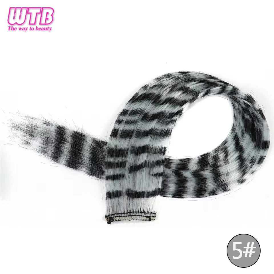 Синтетическая прядь WTB зебра, оранжевый, 1pc