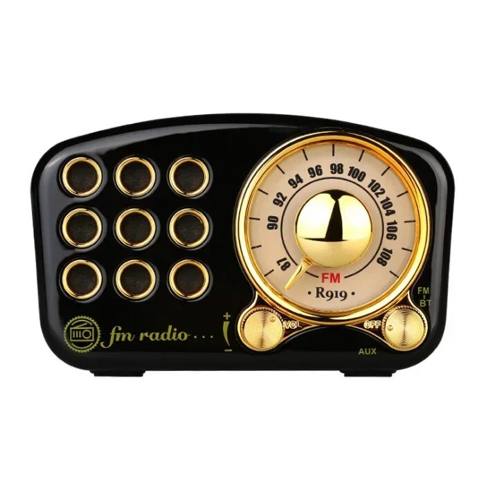 Портативное ретро-радио MIGrosso из ореховой древесины черный