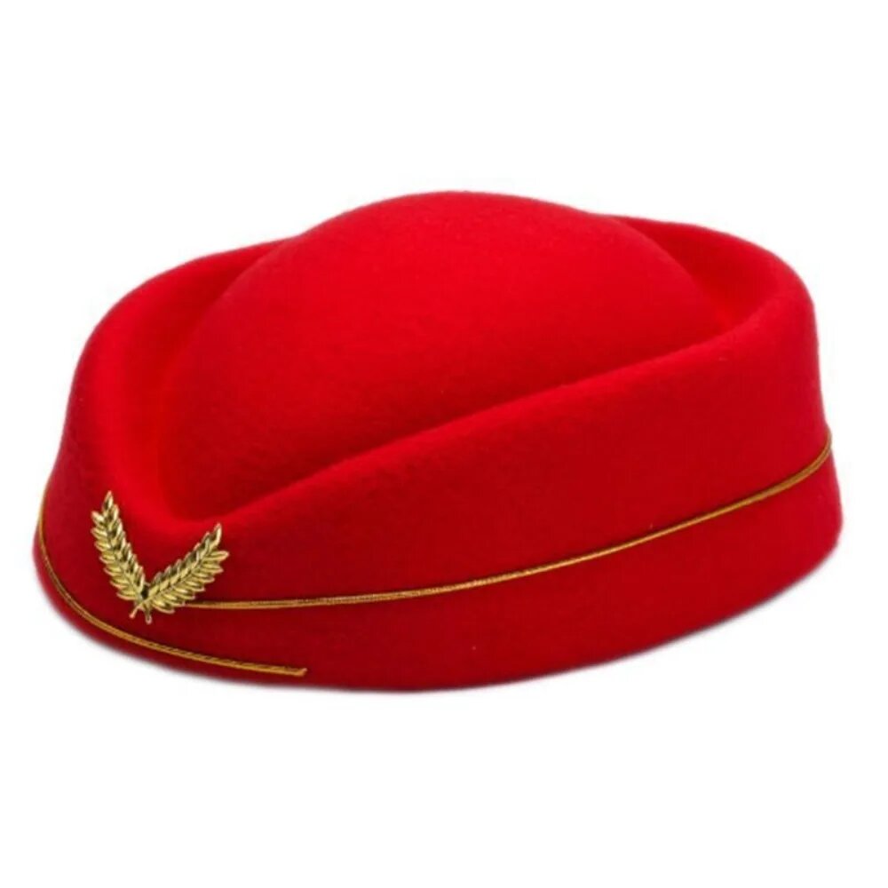 Красная шляпа стюардессы, полиэстер, 1 шт.