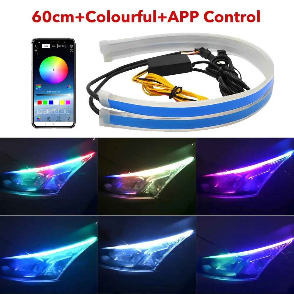 RGB LED лента DRL 60cm, управление через приложение