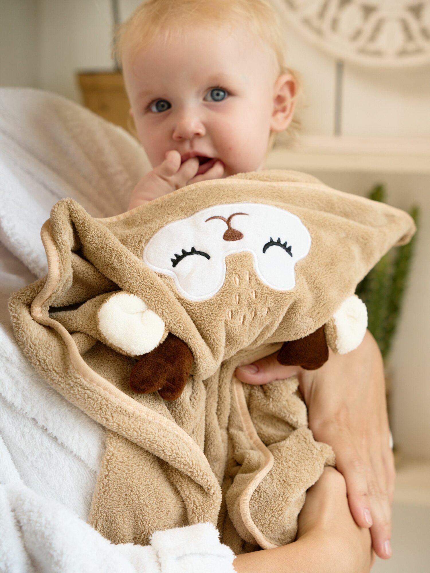 Полотенце детское банное с капюшоном 80*80 см