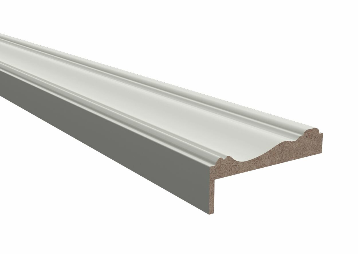 Наличник 80 мм "антик" фигурный Эмалекс молочный (телескопический)