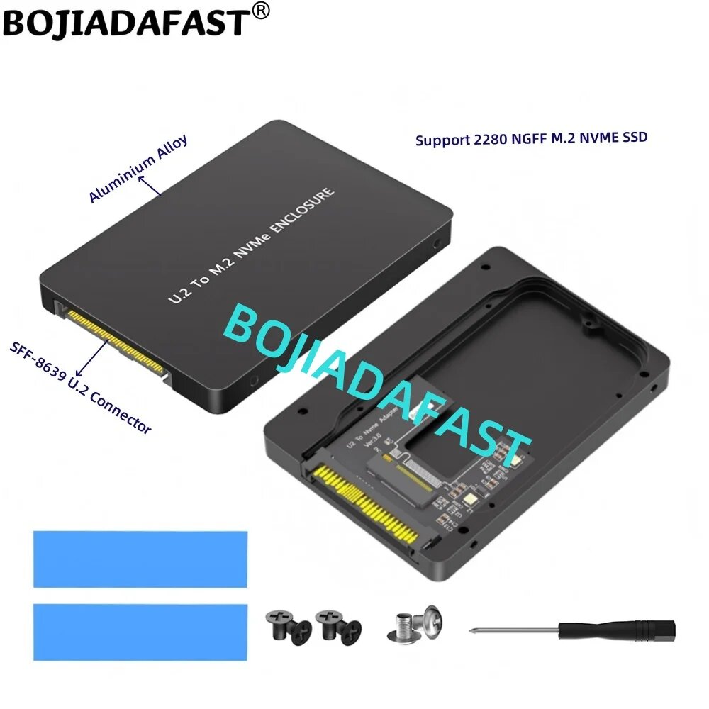 Разъем U.2 SFF-8639 U2 для NGFF M.2 M-Key 2280 M2 NVME SSD-конвертер-адаптер с корпусом из алюминиевого сплава