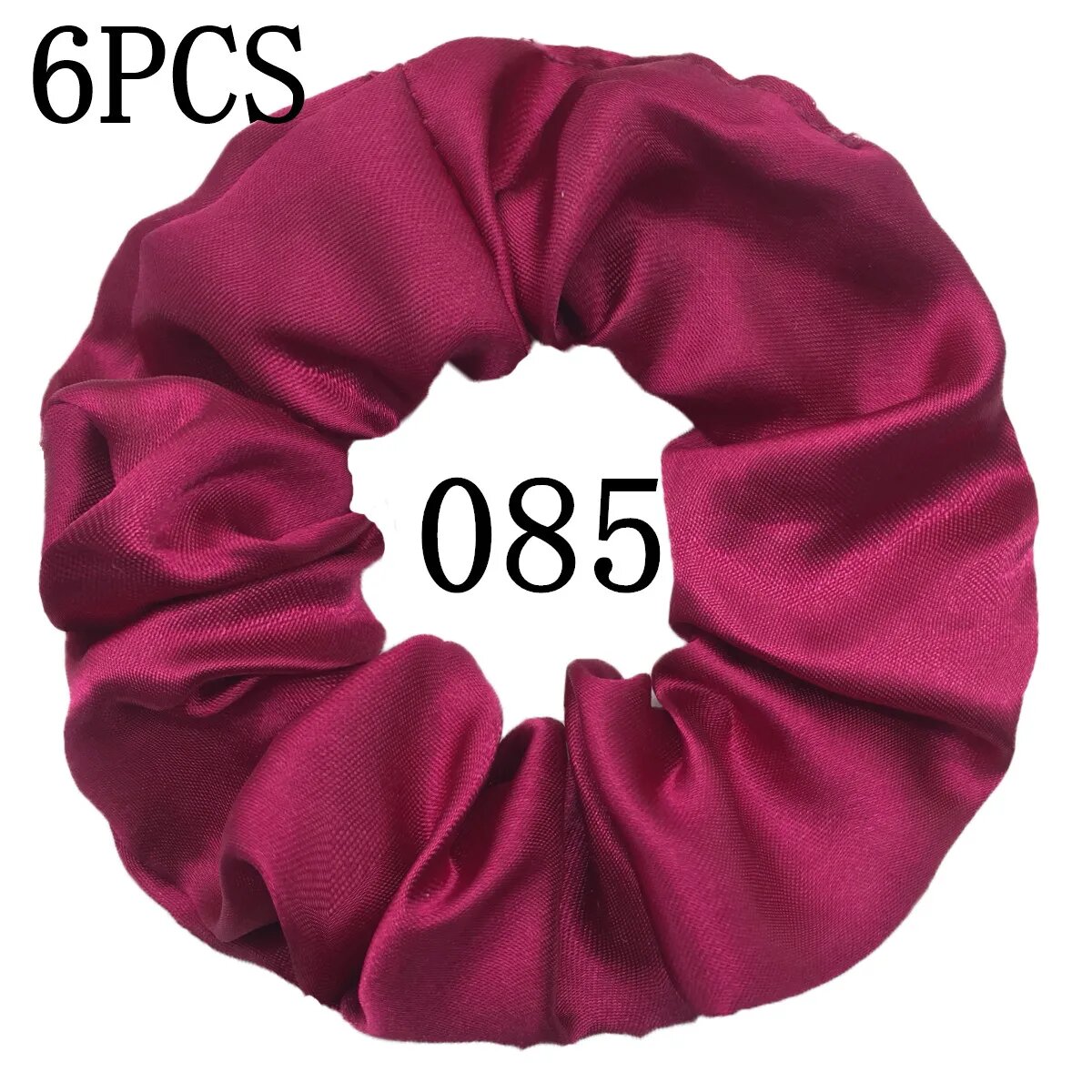 Атласные резинки для волос scrunchies, 6 шт, Бордовый, PJ079-85-6PCS