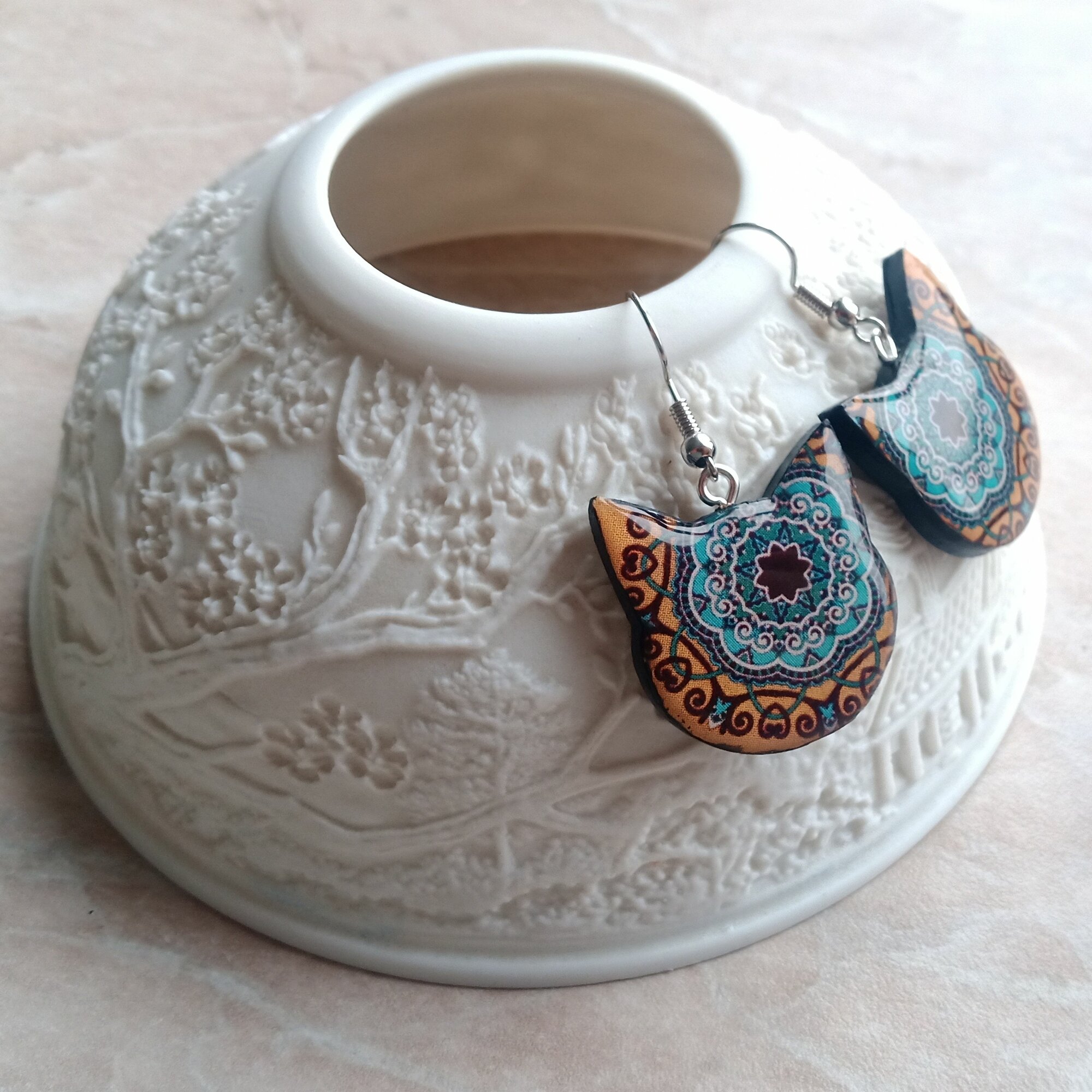 Серьги, дерево