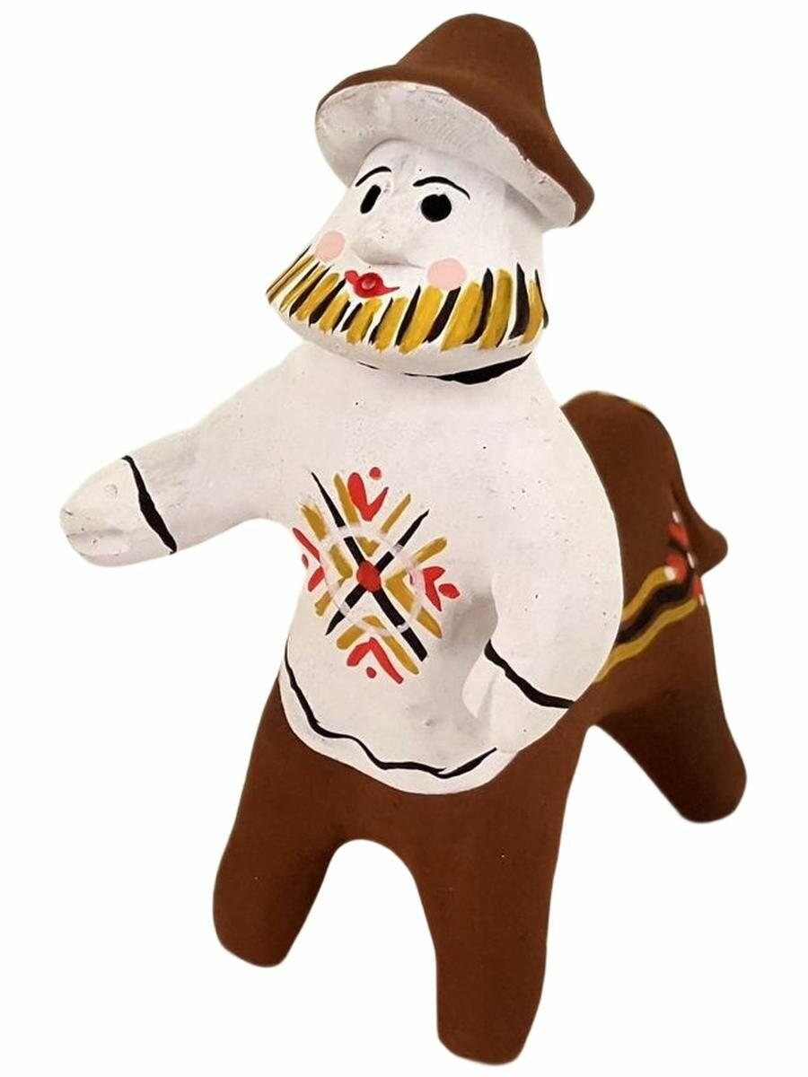 Полкан в белом кафтане (2)-1, Каргопольская глиняная игрушка, ручная авторская работа