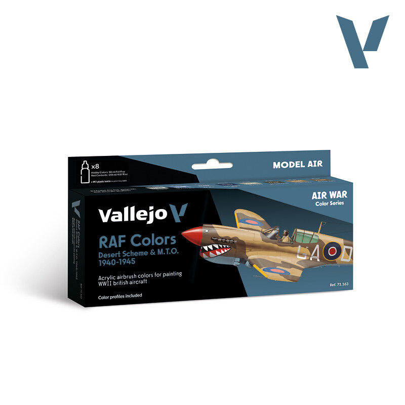 Набор красок Vallejo Model Air Set: RAF colors Desert Scheme & M.T.O. 1940-1945 (8) - обновленная формула 2025