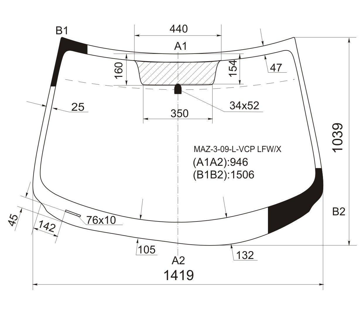 Стекло лобовое в клей MAZDA 3 09- 4/5 HBK