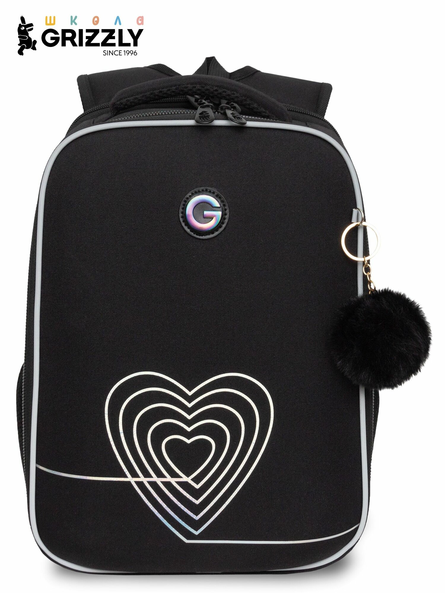Новый ранец GRIZZLY с двумя отделениями, для девочек, RAw-594-2
