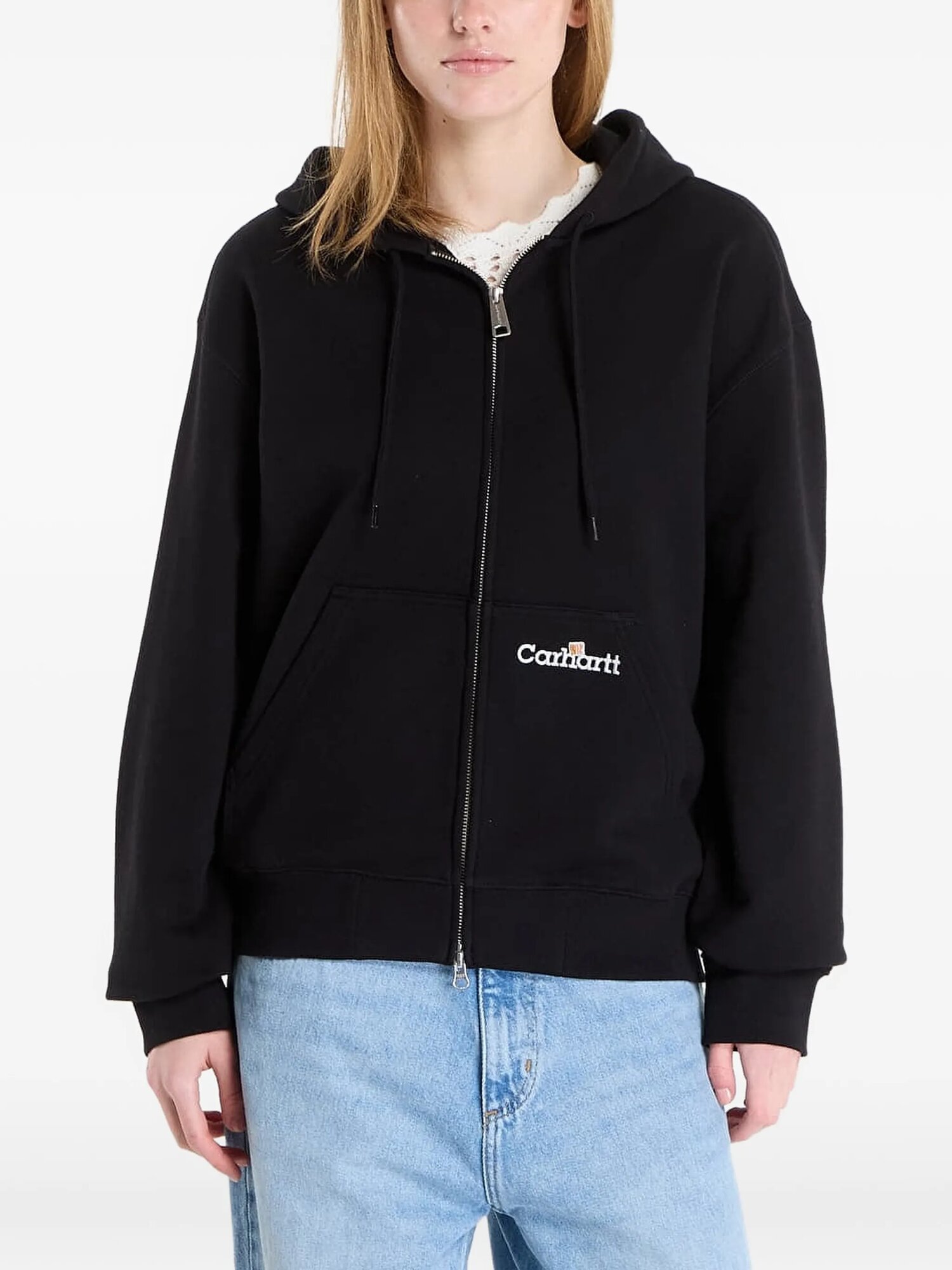 Куртка Carhartt WIP Hooded zip jacket, размер S, black/black — фото 1