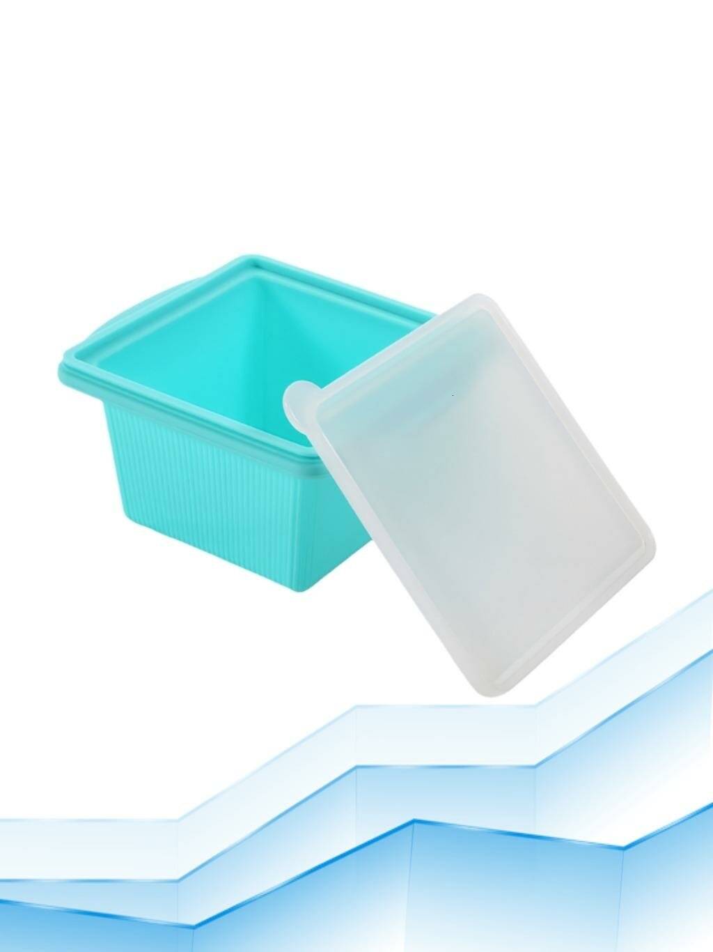 Квадратная силиконовая форма для заморозки с крышкой, Зеленый