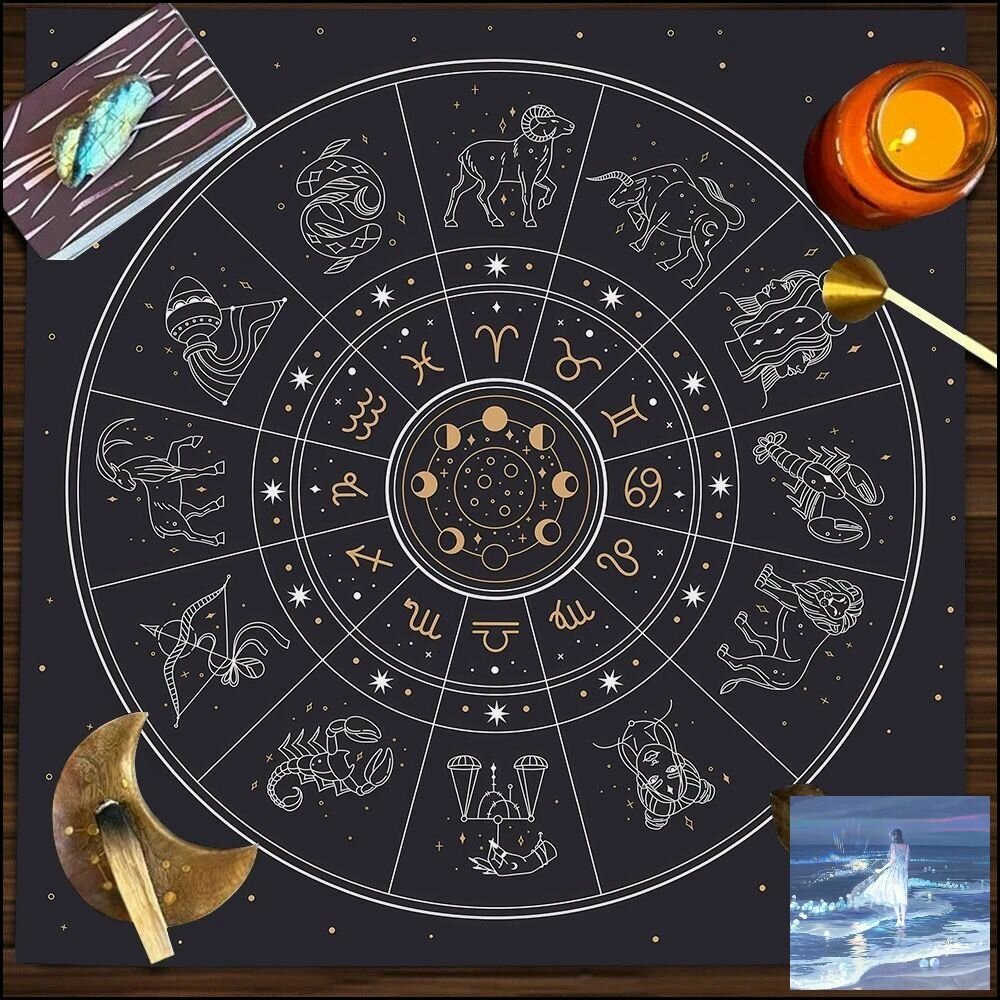 Эксклюзивная скатерть 90X90CM для карточных гаданий Таро