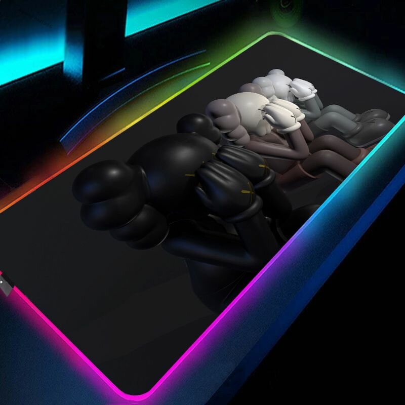 Коврик для мыши KAWS "Speed + Control", игровой, подсветка RGB, 90 см x 40 см