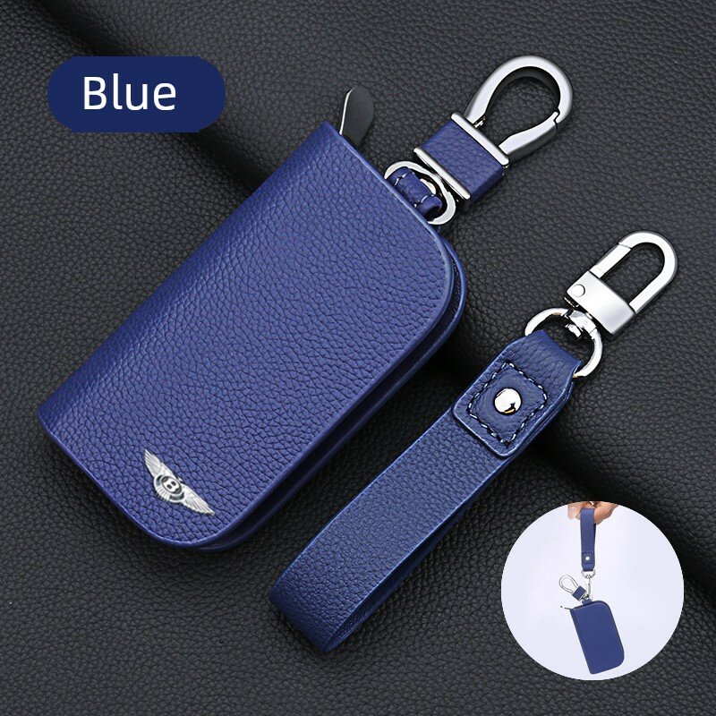 Bentley натуральная кожа чехол для ключей с пряжкой и кожаным ремешком синий для премиальных автомобилей - прочный