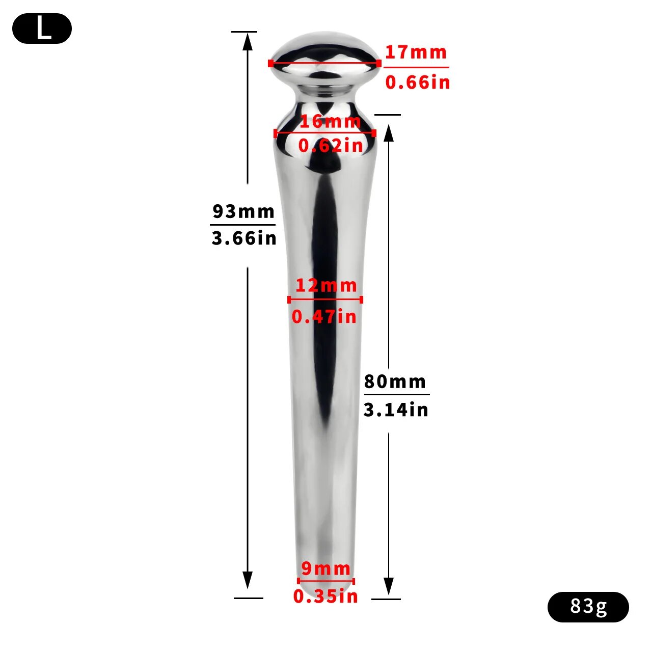 Уретральный дилататор Silvery L, 83g, 3.66in