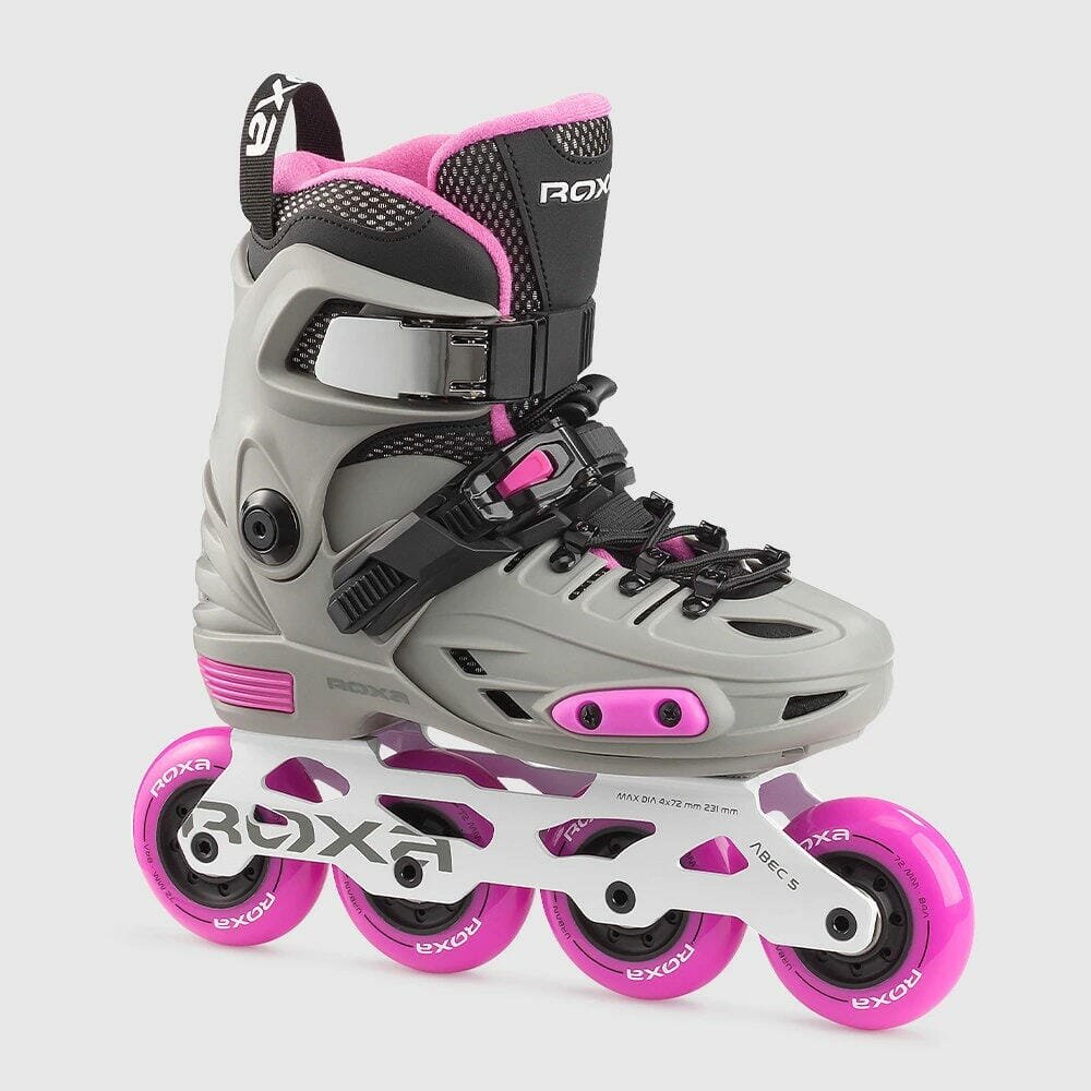 DECATHLON ролики Roxa X-Drop G, регулируемые, серый/розовый, размер 28/31