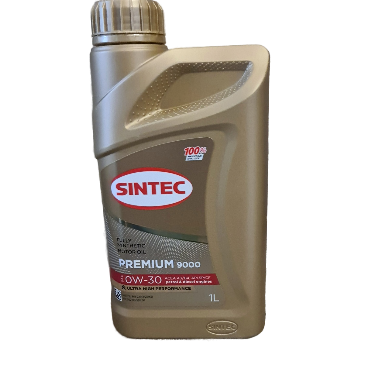 Масло моторное синтетическое sintec "premium 9000 0w-30", 1л