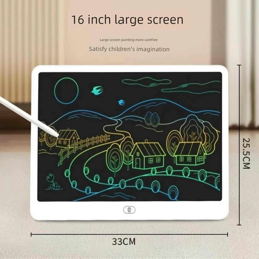 16-дюймовая цветная LCD доска для рисования для детей с включенным пером и батареей, электронная игрушка для рисования,