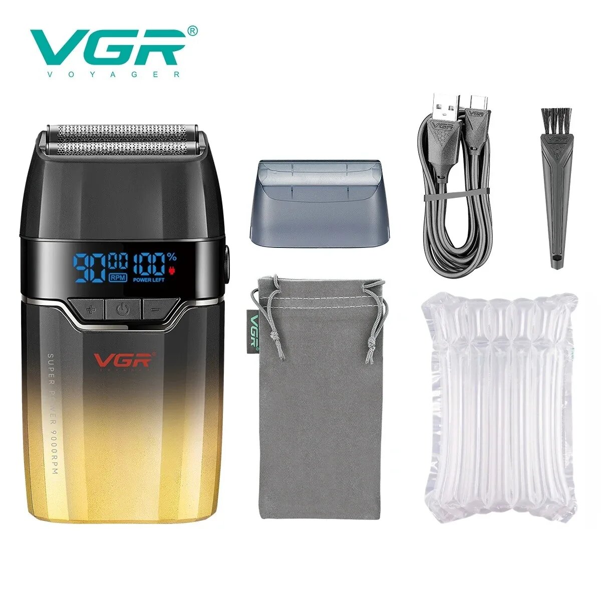 VGR V-308 триммер для бороды, Gold, без коробки