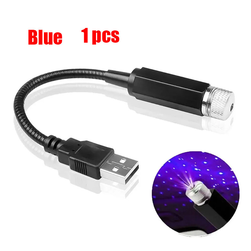 Проектор звездного неба 5V USB — мини LED ночник для крыши авто и дома, с вращением 360° для вечеринок и подарка