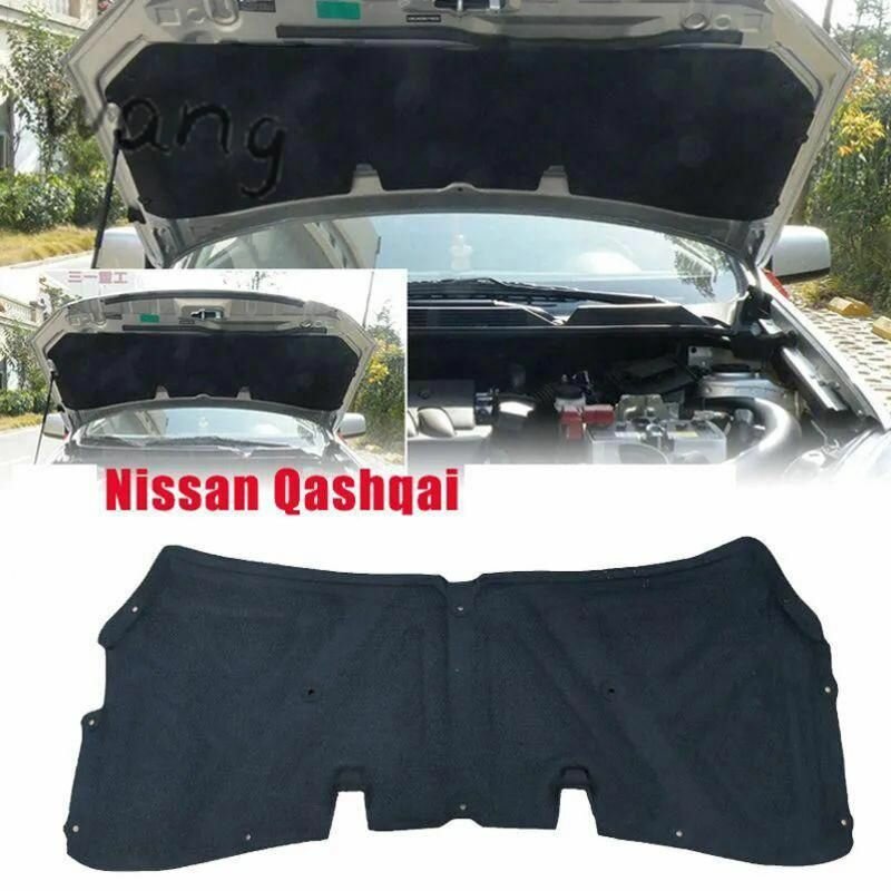 Изоляционная накладка капота Nissan Qashqai Dualis J10 J11 2008-2015 — прямая замена, черная, стандартный размер