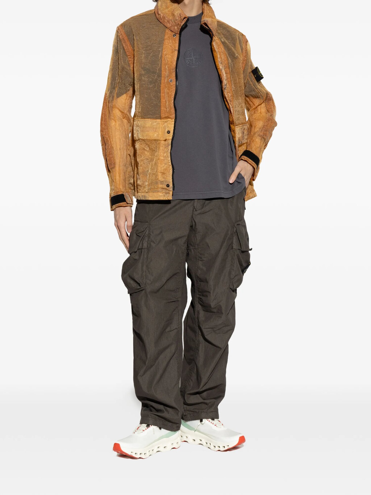 Куртка Stone Island Button flap pocket jacket, размер S, orange — фото 1