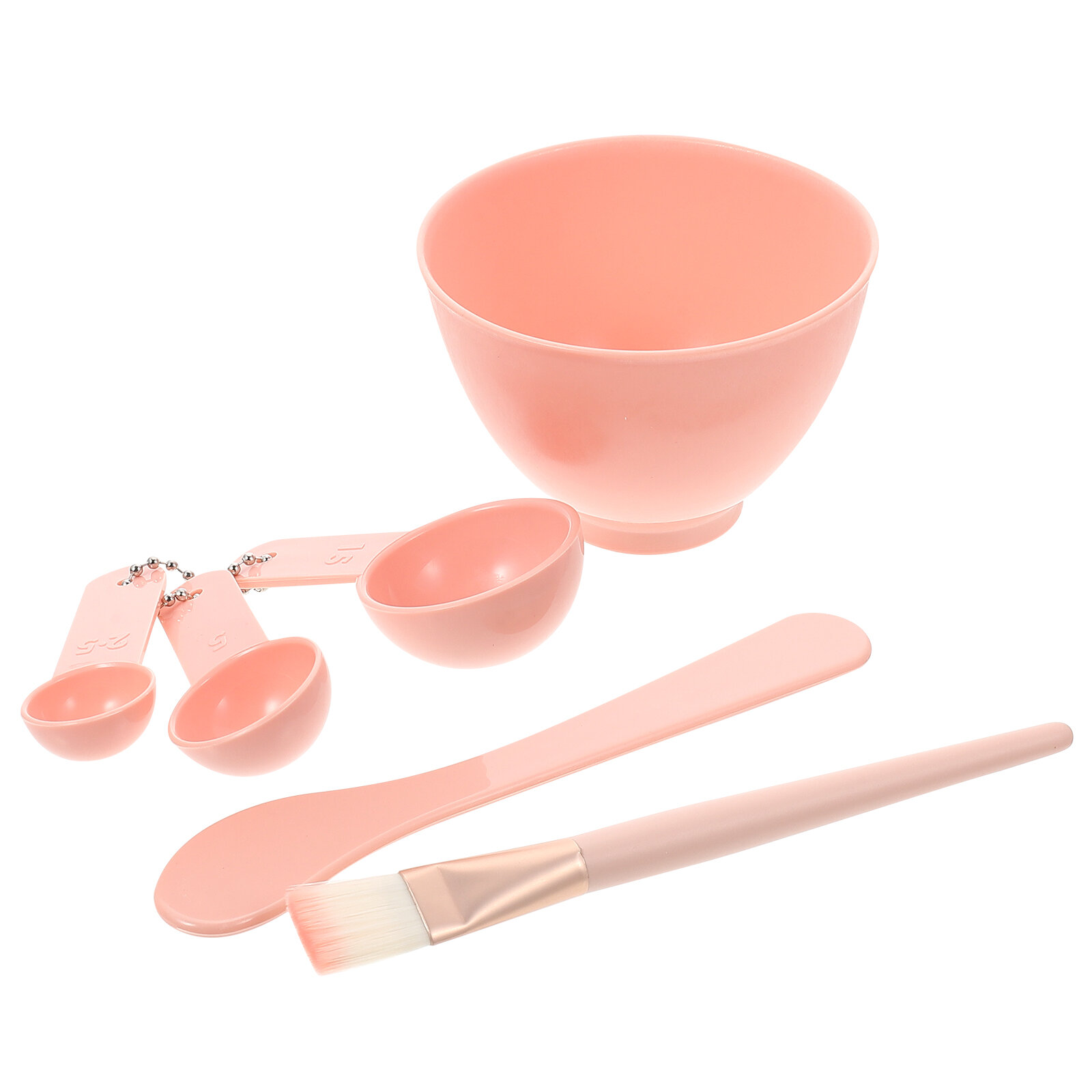 Набор из 6 бамбуковых аксессуаров для смешивания масок и ухода за лицом, красного цвета