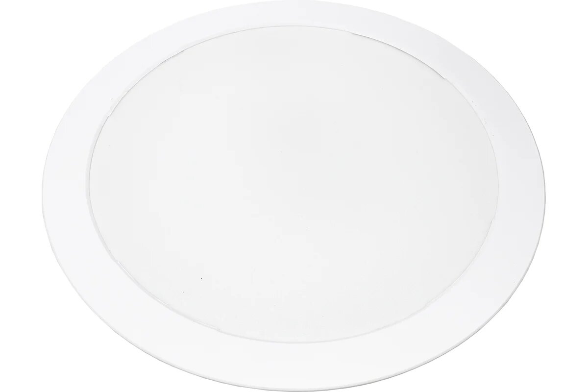 Светодиодный встраиваемый светильник Сириус А 30 Вт D295x28 мм, холодный белый (6500 K), 2400 лм, IP40, матовый опаловый плафон, 29.5 см диаметр, 2.8 см высота, пластиковый корпус.