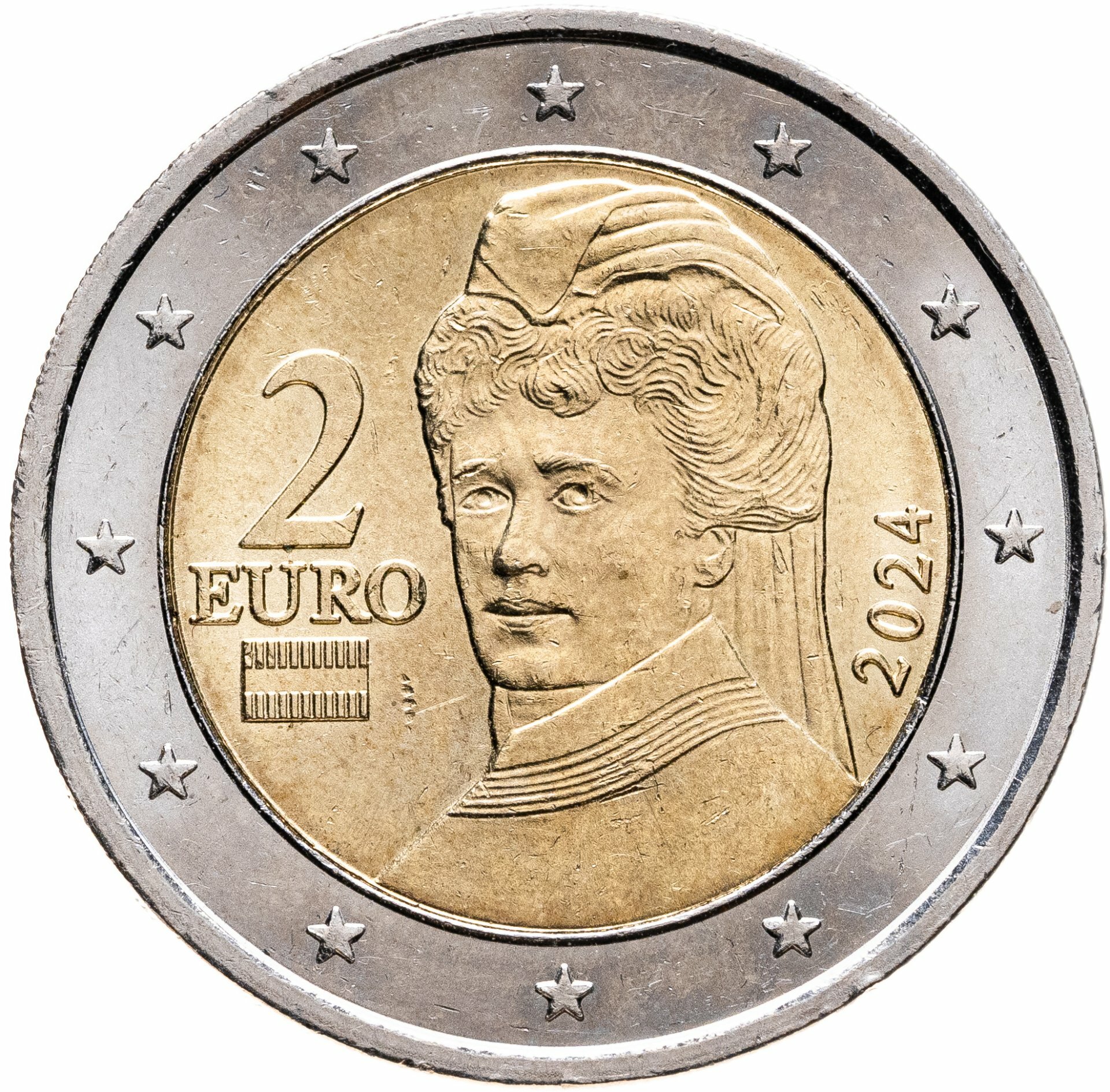 Австрия 2 евро 2024, Биметалл